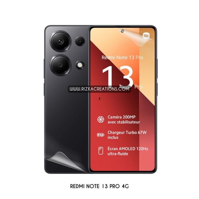 Redmi Note 13 Pro 4G Hydrogel Protection | Screen Protector + Back ...